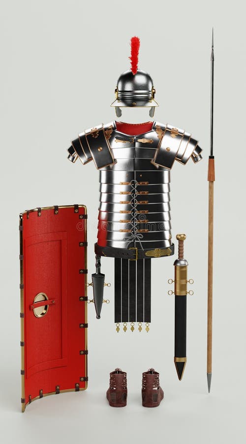 3D Render of Roman Armor - Full Stock Illustration - Illustration of ...