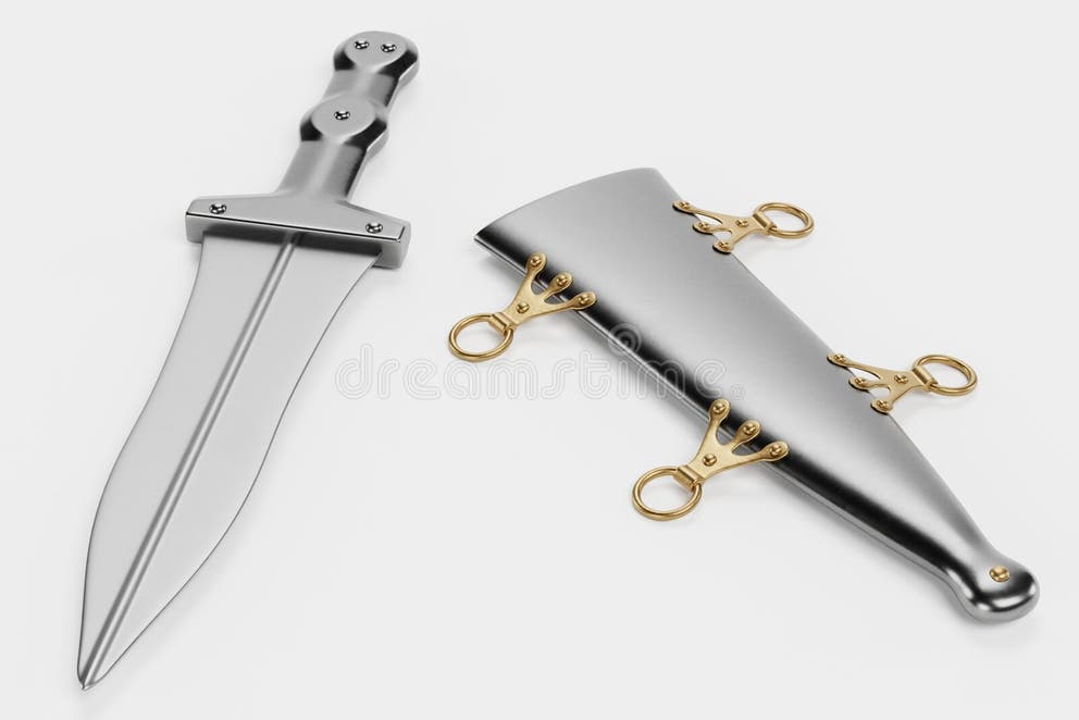 3D Render of Roman Dagger stock illustration. Illustration of dagger ...