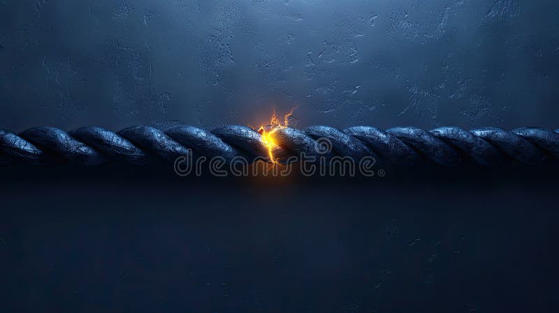 3d Render of a Rope Breaking with Sparks Stock Illustration ...