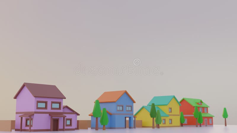 Houses Row Cartoon Cute Stock Illustrations – 439 Houses Row Cartoon ...