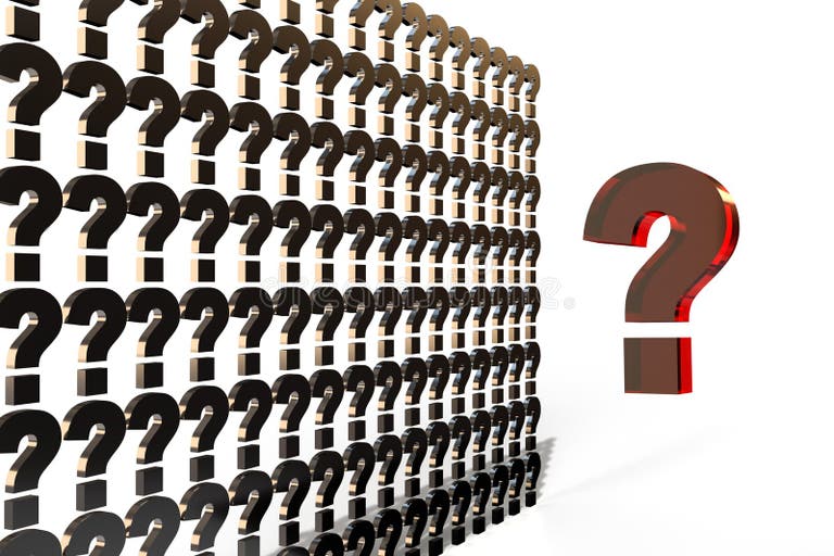 3d Render of a Row of Red Capital Question Marks on a White Background ...