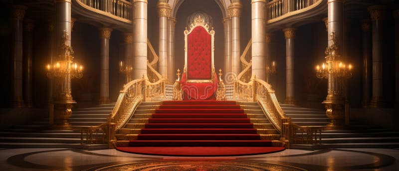 Royal Throne Hall Generated by AI, Throne of the Kings, VIP Throne, Red ...