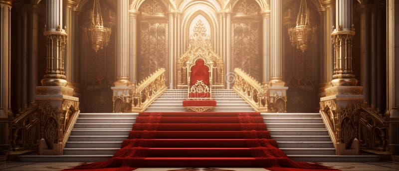 Royal Throne Hall Generated by AI, Throne of the Kings, VIP Throne, Red ...