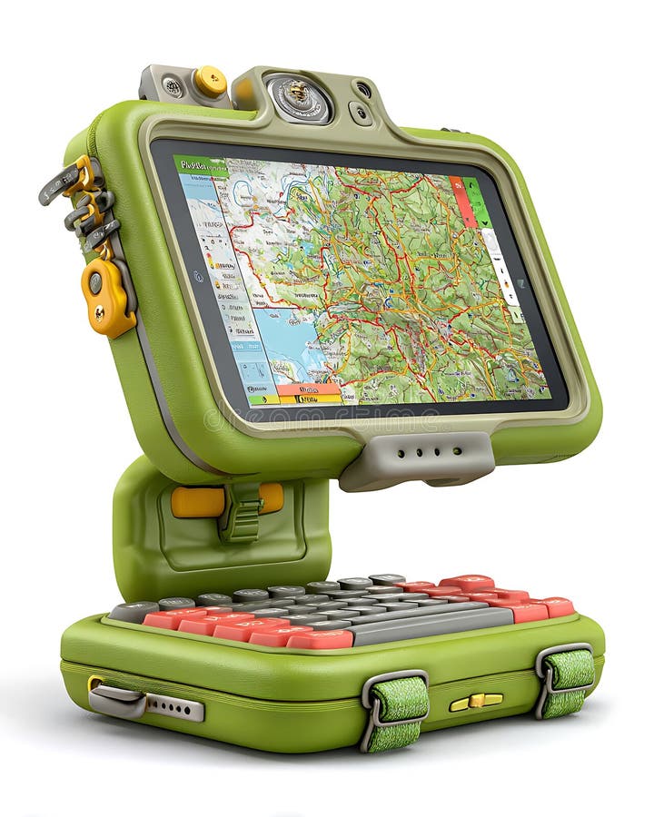 3D Render of a Rugged Portable GPS Navigation Device Stock Illustration ...