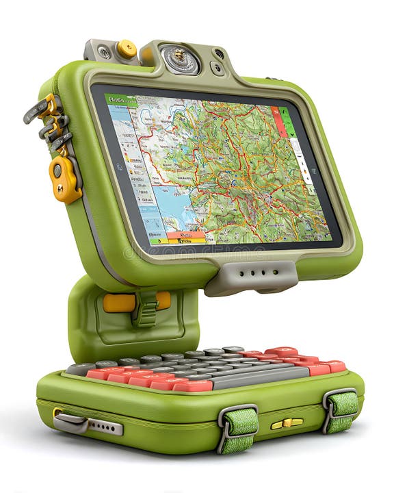 3D Render of a Rugged Portable GPS Navigation Device Stock Illustration ...