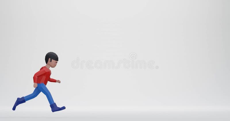 Cartoon Character in Running Animation Stock Footage - Video of ...