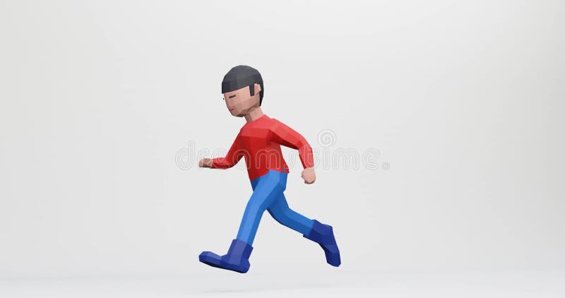 3d Render of Running Cartoon Dummy Boy for Rush Time Stock Footage ...