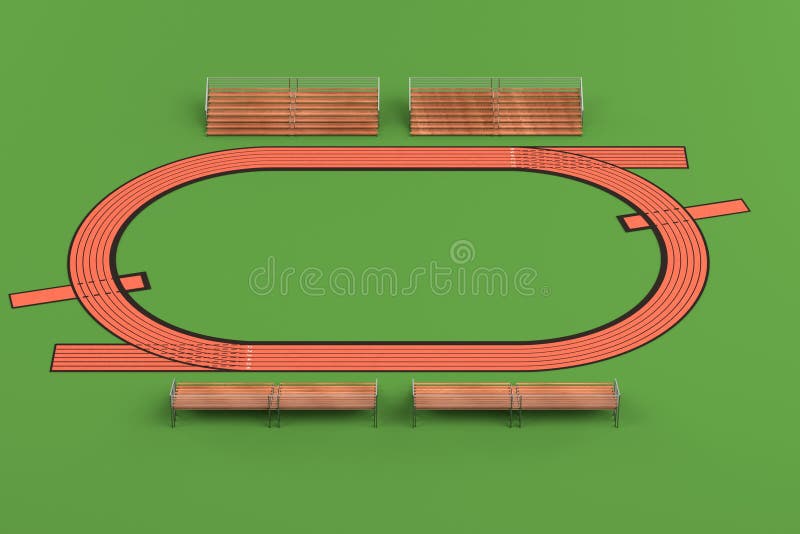 3d render of running track stock illustration. Illustration of ...