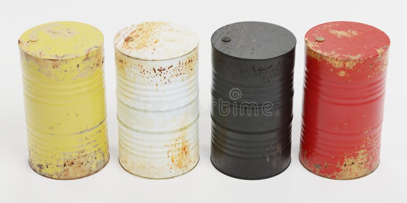 3D Render of Rusty Barrels stock illustration. Illustration of ...