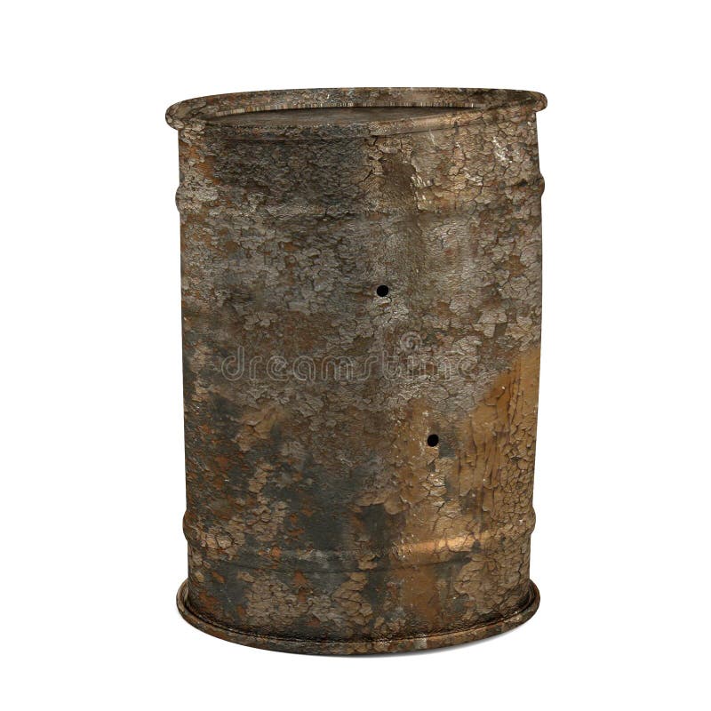 3d render of rusty can stock illustration. Illustration of barrel ...
