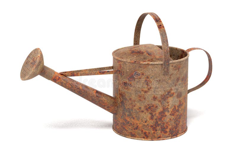 3D Render of Rusty Watering Can Stock Illustration - Illustration of ...