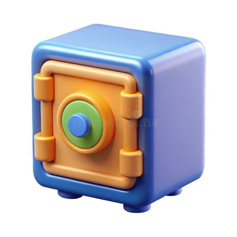 3D Render of a Safe Box with Cartoon Style for Savings and Security ...