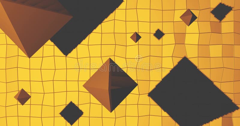 Render with Sand Colored Pyramids with Pixel Shadows on Top Stock Video ...