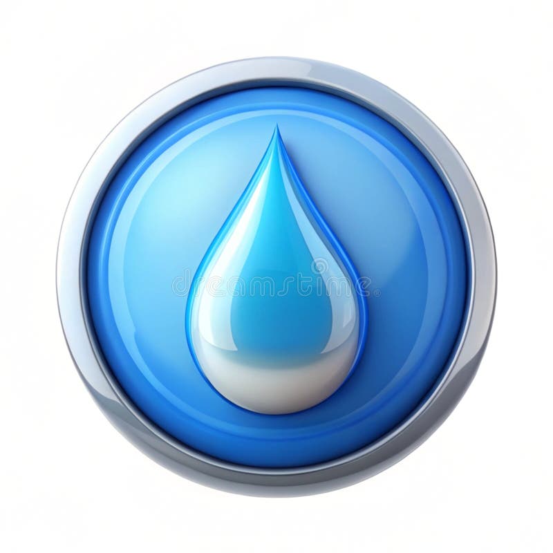 3D Render Save Water Icon Isolated on White Background Stock ...