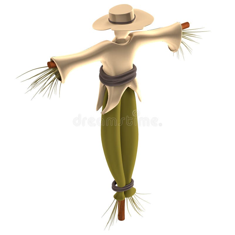3d render of scarecrow stock illustration. Illustration of graphics ...