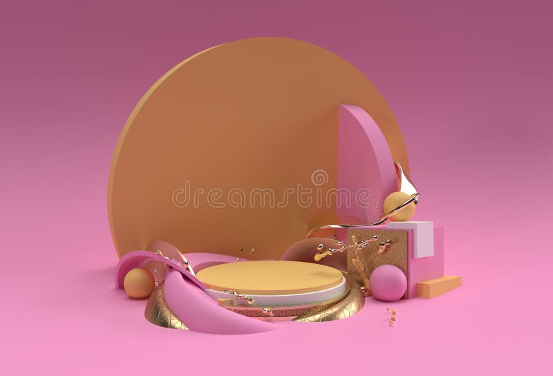 3D Render Scene of Minimal Podium Scene for Display Products ...