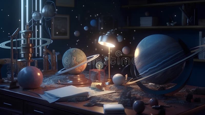 3d Render of Science Fiction Scene with Planets and Magic Objects ...