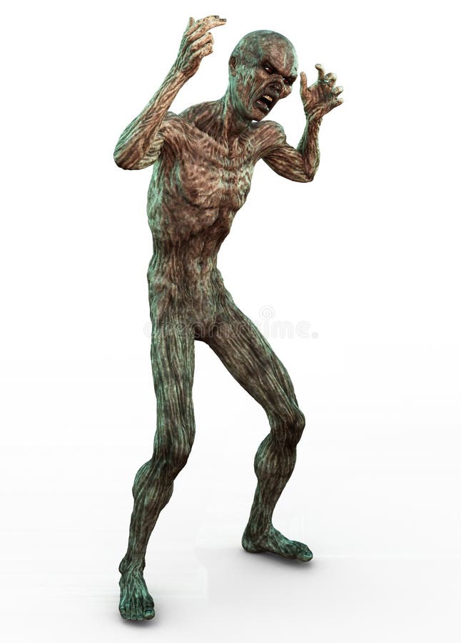 3D Render of a Screaming Zombie. Stock Illustration - Illustration of ...