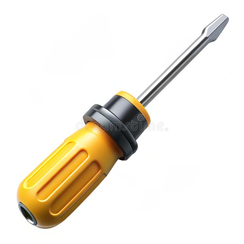 3D Render Screwdriver Icon Isolated on White Background Stock ...