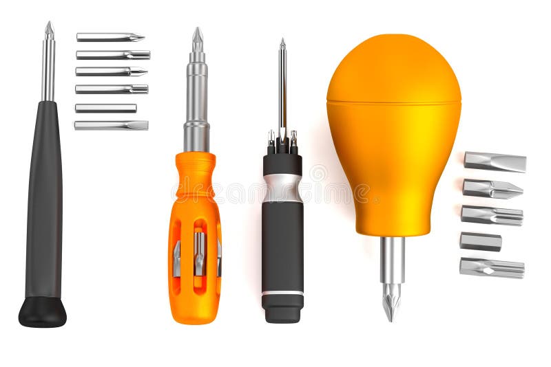 3d render of screwdrivers stock illustration. Illustration of model ...