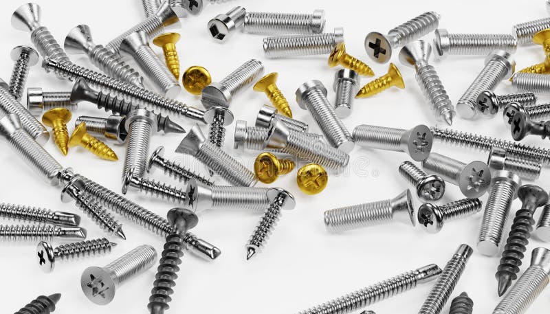 3d render of screws stock illustration. Illustration of render - 38232146