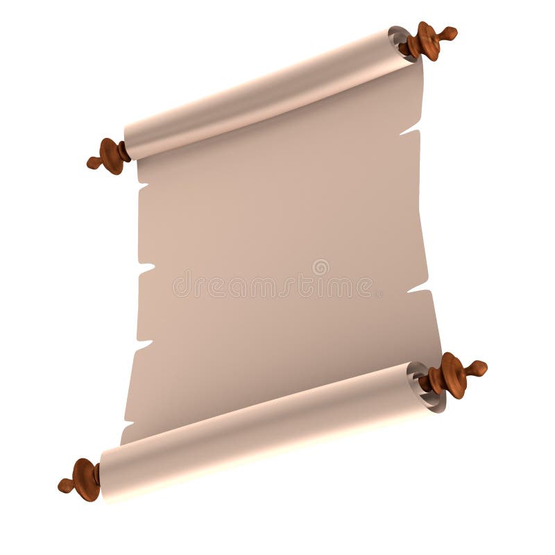 3d render of scroll stock illustration. Illustration of history - 40261495