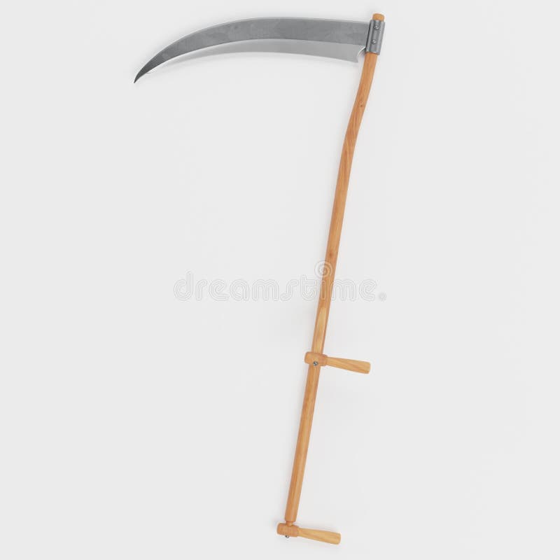 3D Render of Scythe stock illustration. Illustration of harvest - 348847709