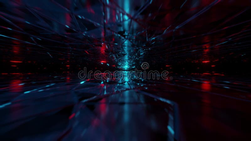 3D Render Seamless Animation Loop of Abstract Futuristic High-tech ...