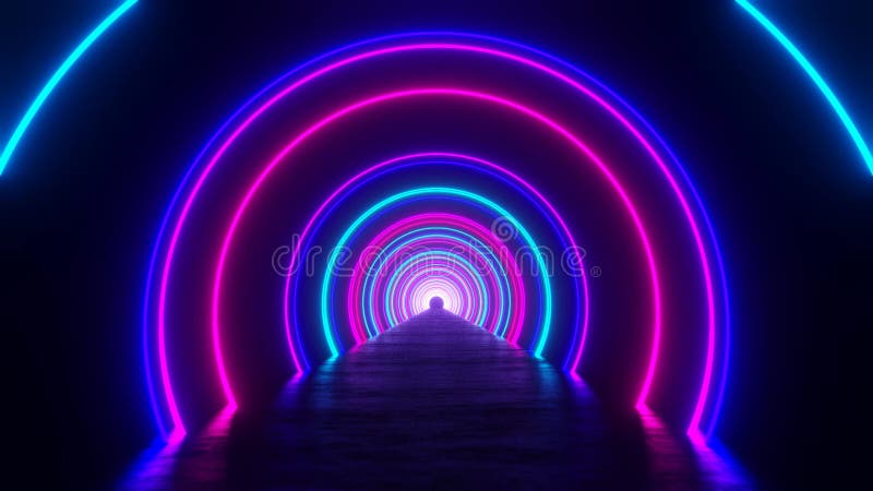 Circle neon tunnel stock video. Video of reflection - 278559233