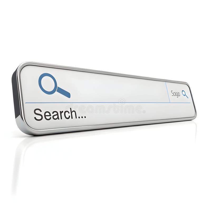 Search Bar 3D Render Template Icon Stock Illustration - Illustration of ...