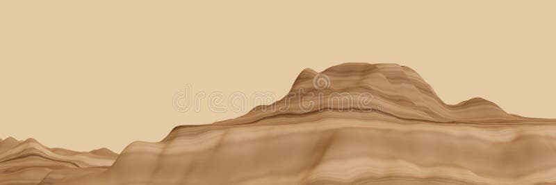 3D Render Sedimentary Mountain. Sandstone Hill Stock Illustration ...