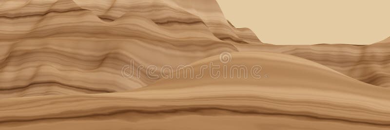 Sedimentary Mountain. Bedded Terrain Stock Illustration - Illustration ...