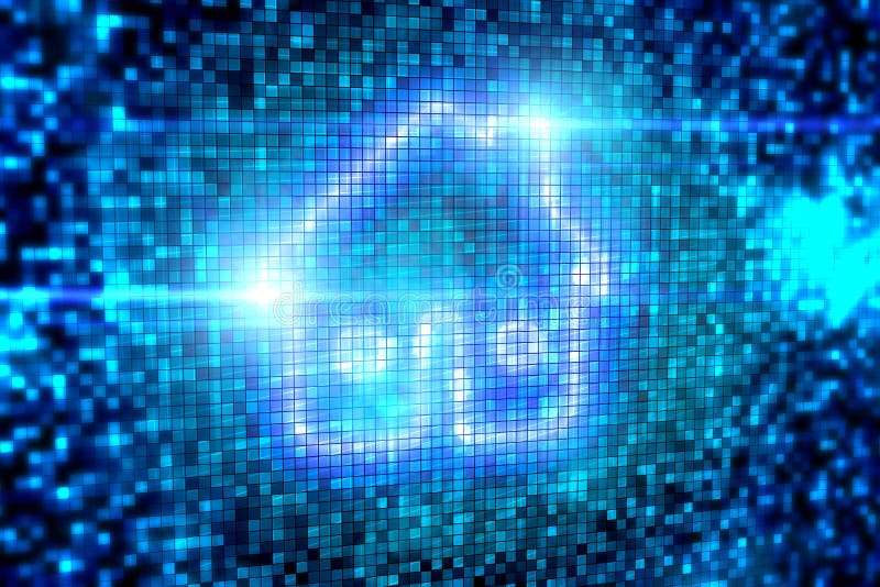 Pixelated Home Icon on Digital Background Stock Illustration ...