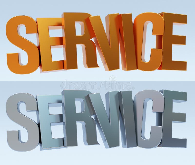 3d Render of Service Word Isolated on White Background, Stock ...