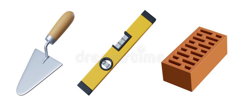 3d Render, Set of Assorted Building Tools. Construction and Renovation ...