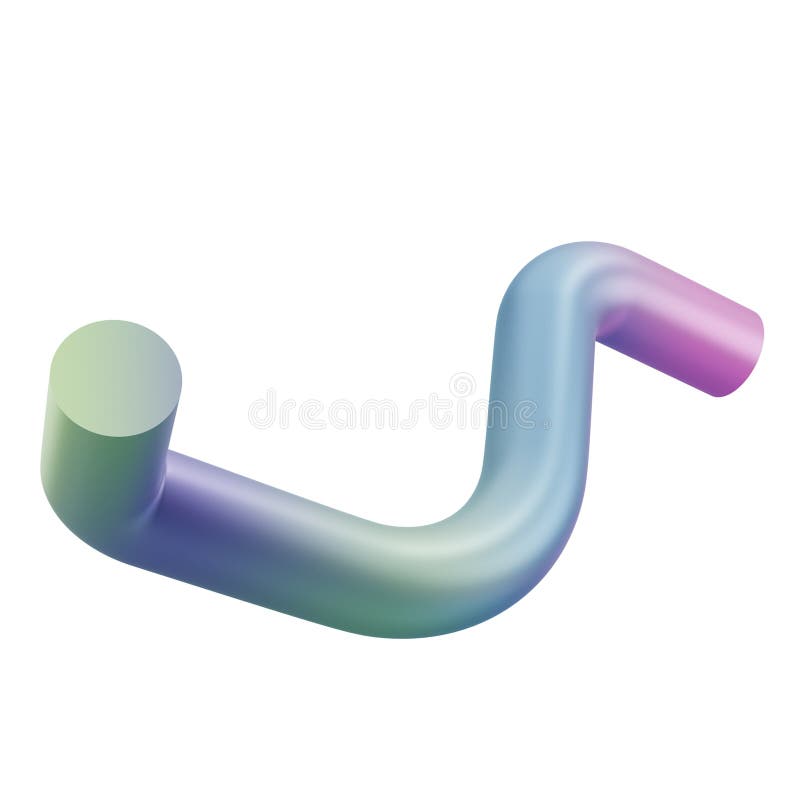 3d Render Shape Abstract Pipe Gold Metal Geometric. Realistic Glossy ...