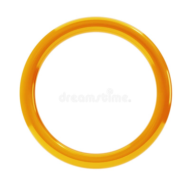 3d Render Shape Abstract Pipe Gold Metal Geometric. Realistic Glossy ...