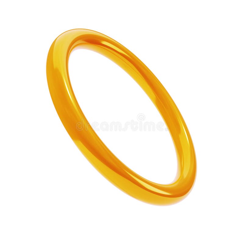 3d Render Shape Metallic Golden Abstract Ring. Glossy Geometric ...