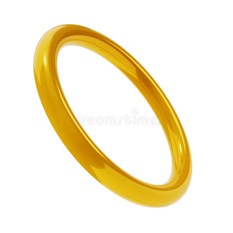 3d Render Shape Metallic Golden Abstract Ring. Glossy Geometric ...