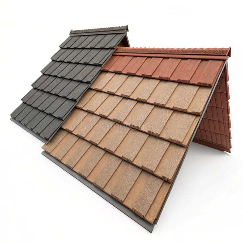 3D Render Shingles on Transparent Background Stock Illustration ...
