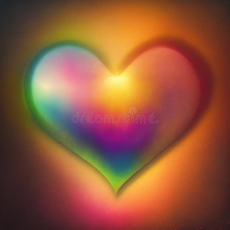 Generative AI: 3D Render, Shiny Glittery Heart Shape on Bokeh ...