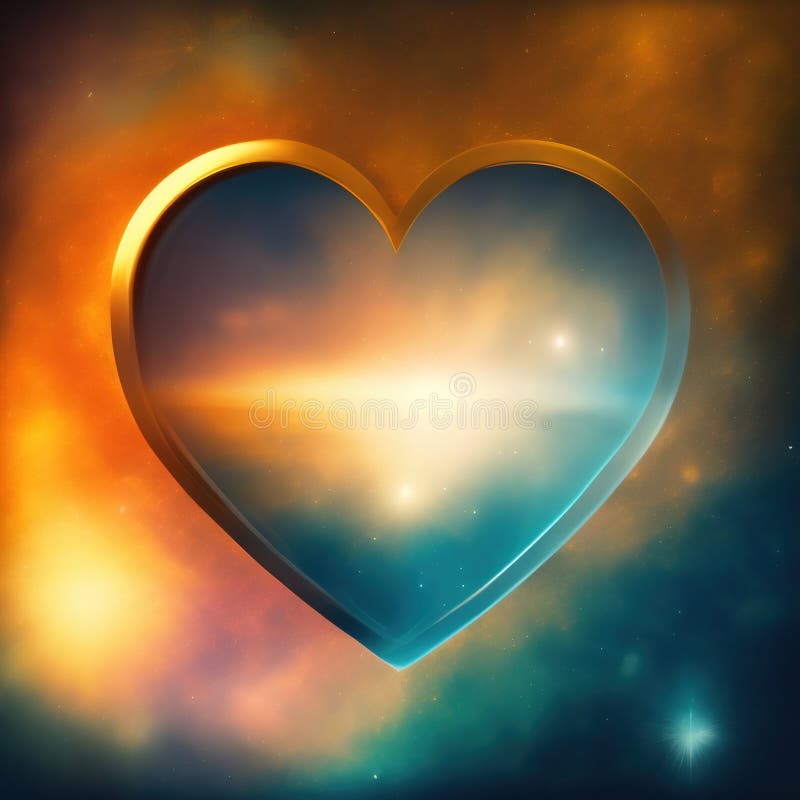 Generative AI: 3D Render, Shiny Glittery Heart Shape on Bokeh ...