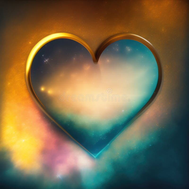 Generative AI: 3D Render, Shiny Glittery Heart Shape on Bokeh ...