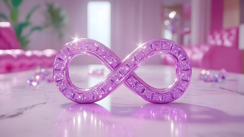 3D Render of a Shiny Purple Infinity Symbol Stock Illustration ...