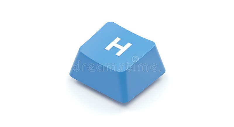 Single Blue Keyboard Key: H Stock Illustration - Illustration of ...