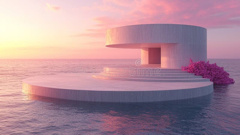 3D Render Showcasing an Abstract Surreal Pastel Landscape Background ...