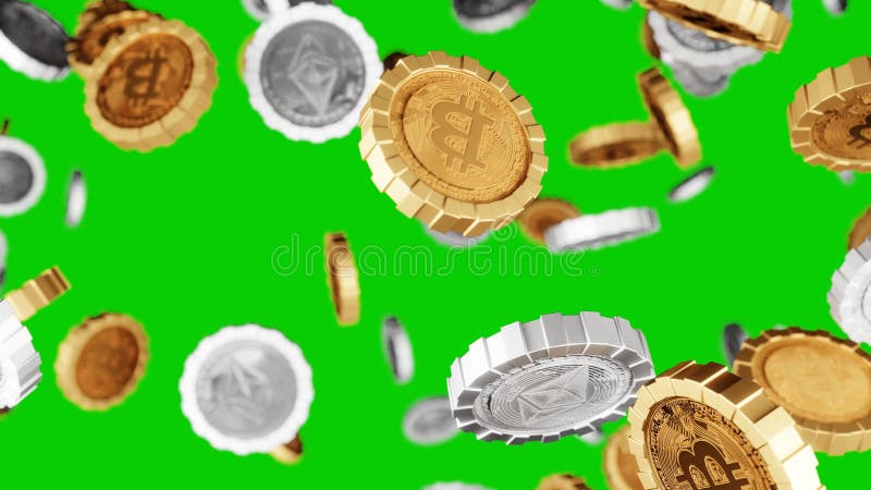 3D Render Showing Dynamic Motion of Cryptocurrency Coins Offers Visual ...