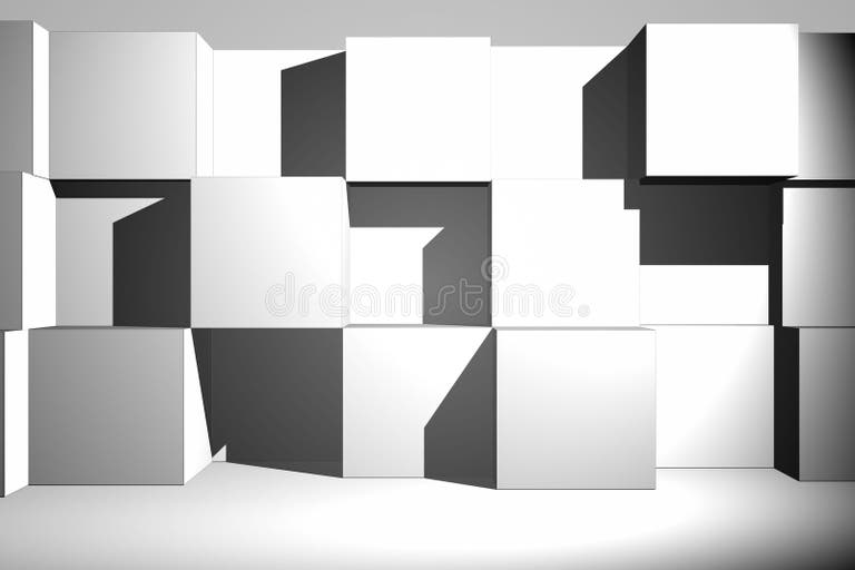3D Render is Showing White Cubes Forming Geometric Grid in Minimalist ...