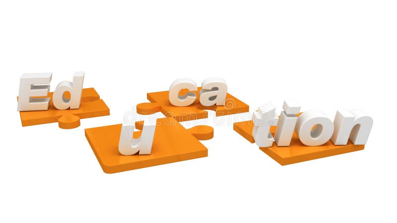 3D Render Showing the Word Education on Puzzle Pieces Stock ...
