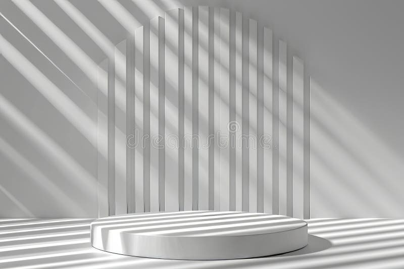 The 3D Render Shows a Blank Studio Podium with Spotlight Product Shelf ...